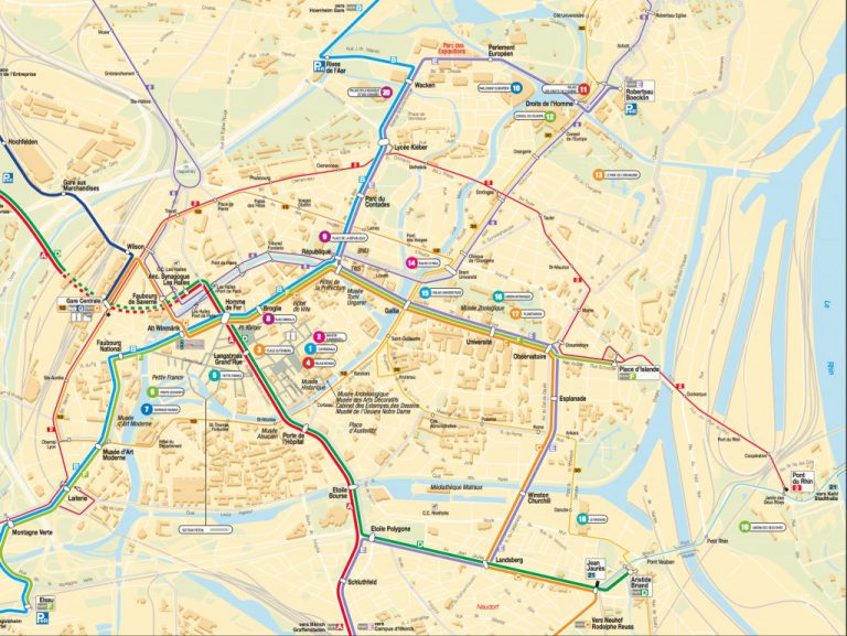 Plan des Transports en Commun a Strasbourg - Mon Grand Est